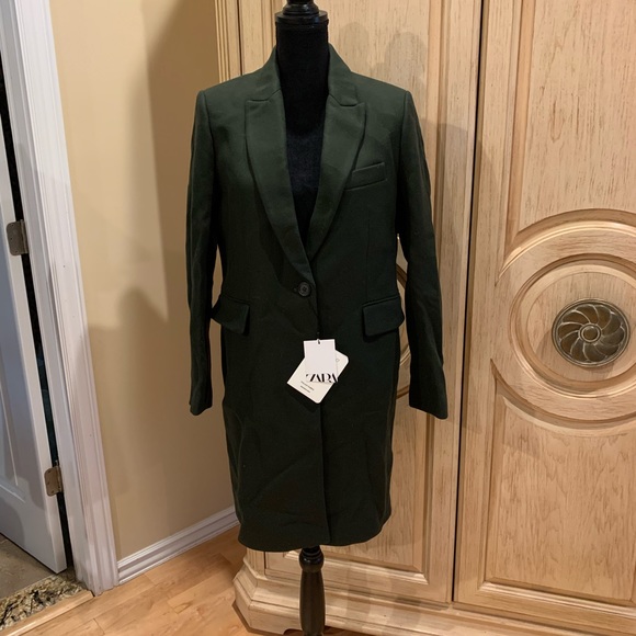 Zara | Jackets & Coats | Zara Menswear Style Manteco Italian Wool Olive ...